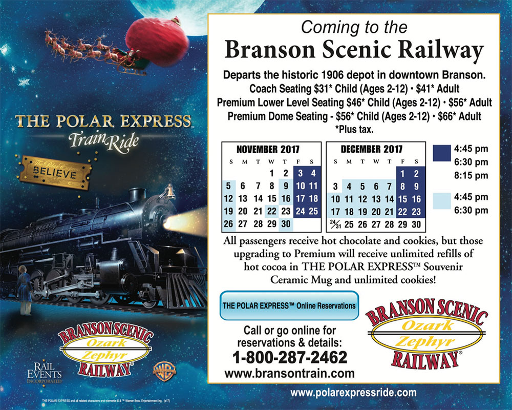 The Polar Express Returns To Branson For 2017 Season Branson Christmas